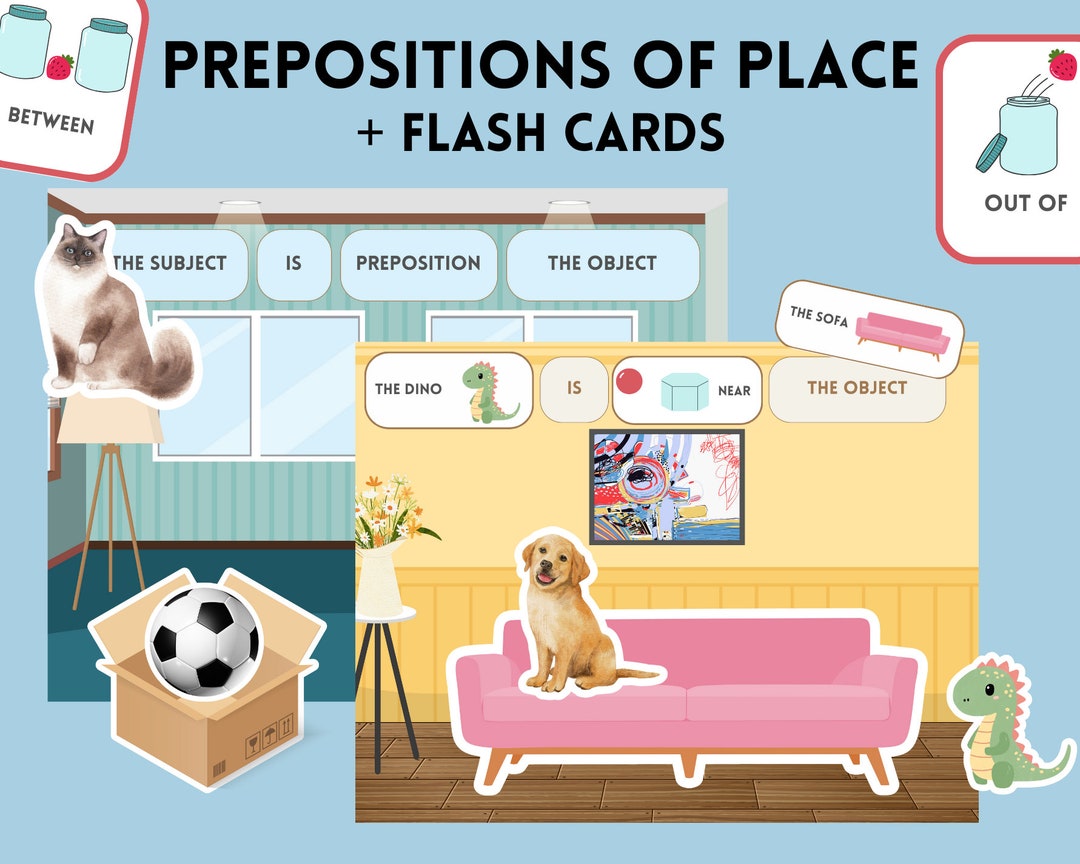 Prepositions Activity, Prepositions Flash Cards, Grammar for Kids ...
