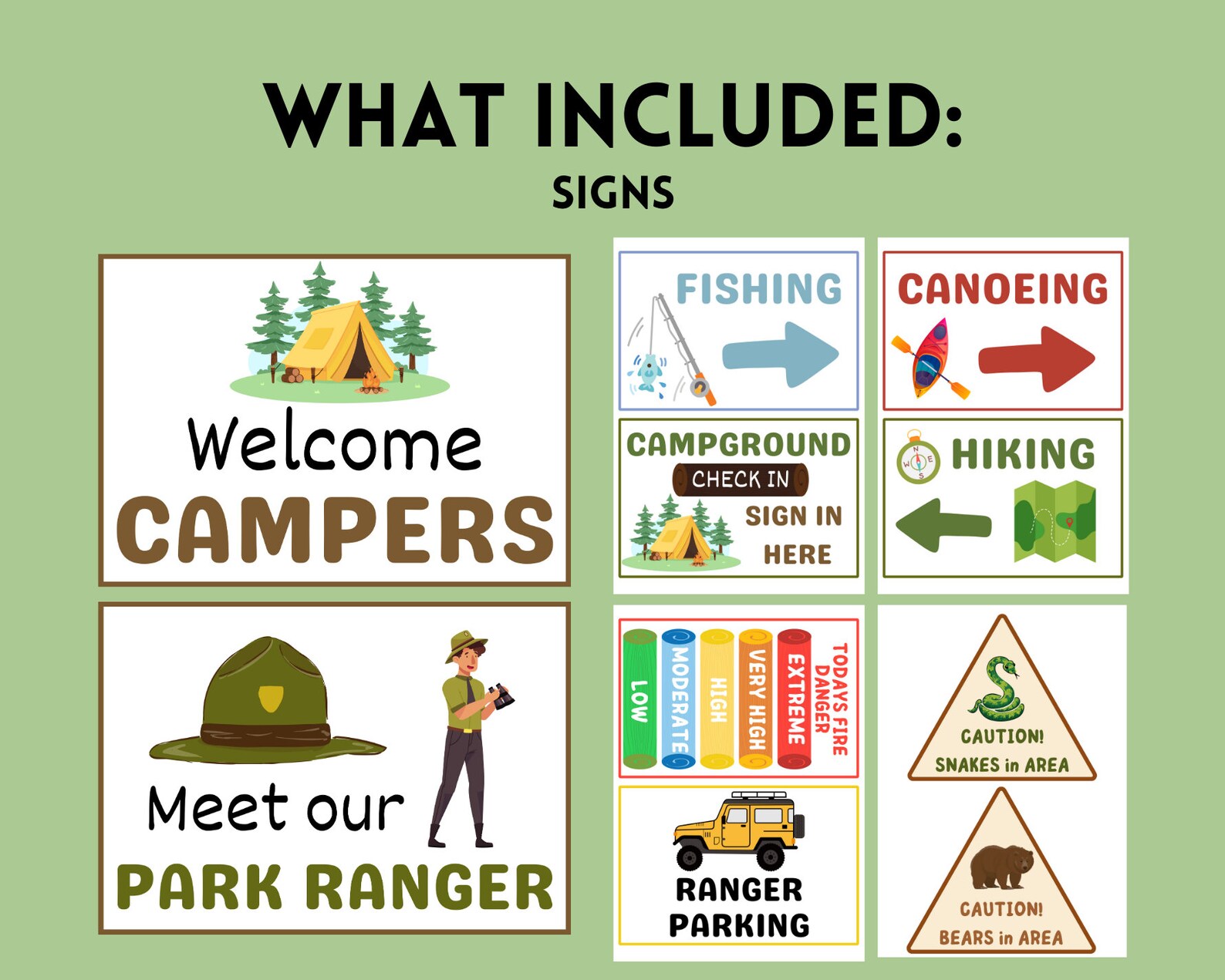 Camping Pretend Play Printable for Kids, Summer Activities, Camp Games ...