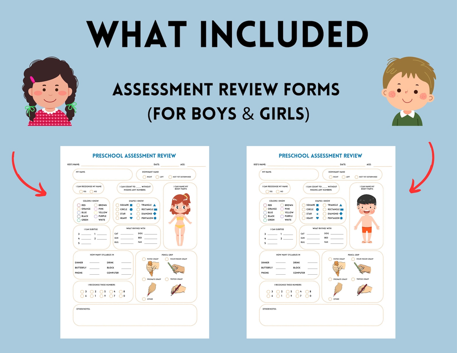 Preschool Assessment Forms Printable | Homeschool Pre-k Assessment ...