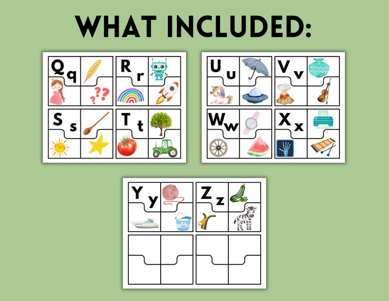 Alphabet Puzzles, Activity for Kids, Preschool Worksheet, Preschool ...