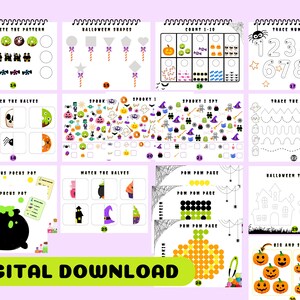 Halloween Busy Book Printable | Toddler Learning Book | Halloween ...