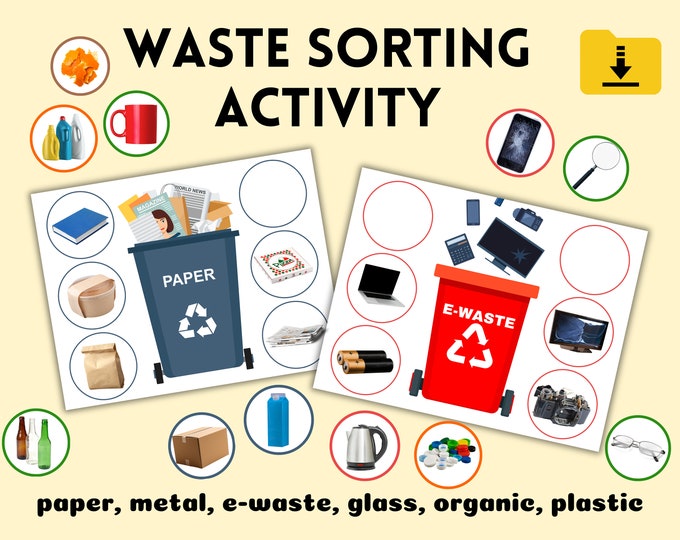 Waste Sorting Busy Book Printable Game,trash Sorting Activity Worksheet ...