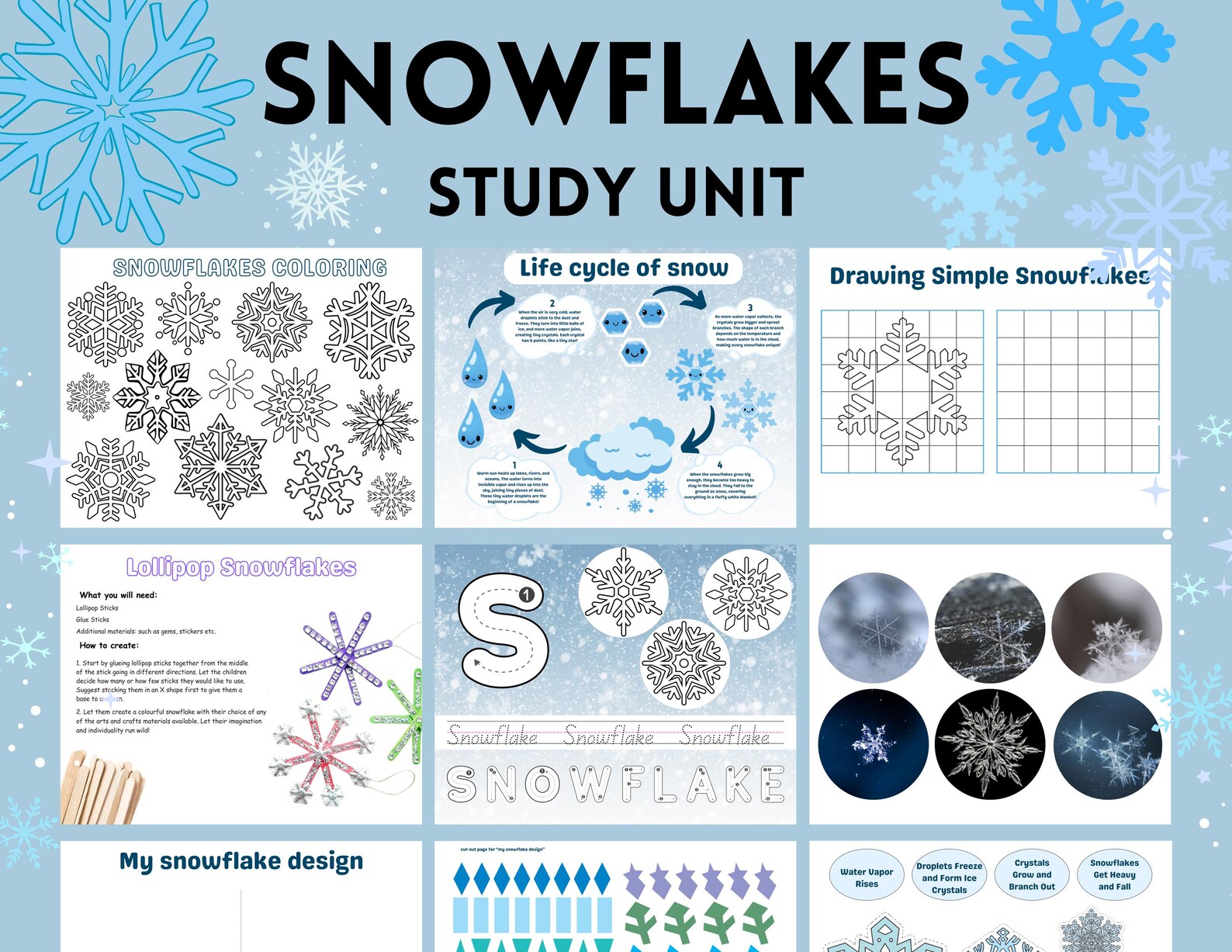 Snow Unit Study Printable Homeschool Activities PDF - Etsy Canada