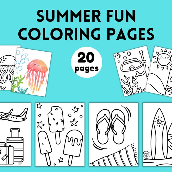 Summer Camp Coloring Pages - Etsy