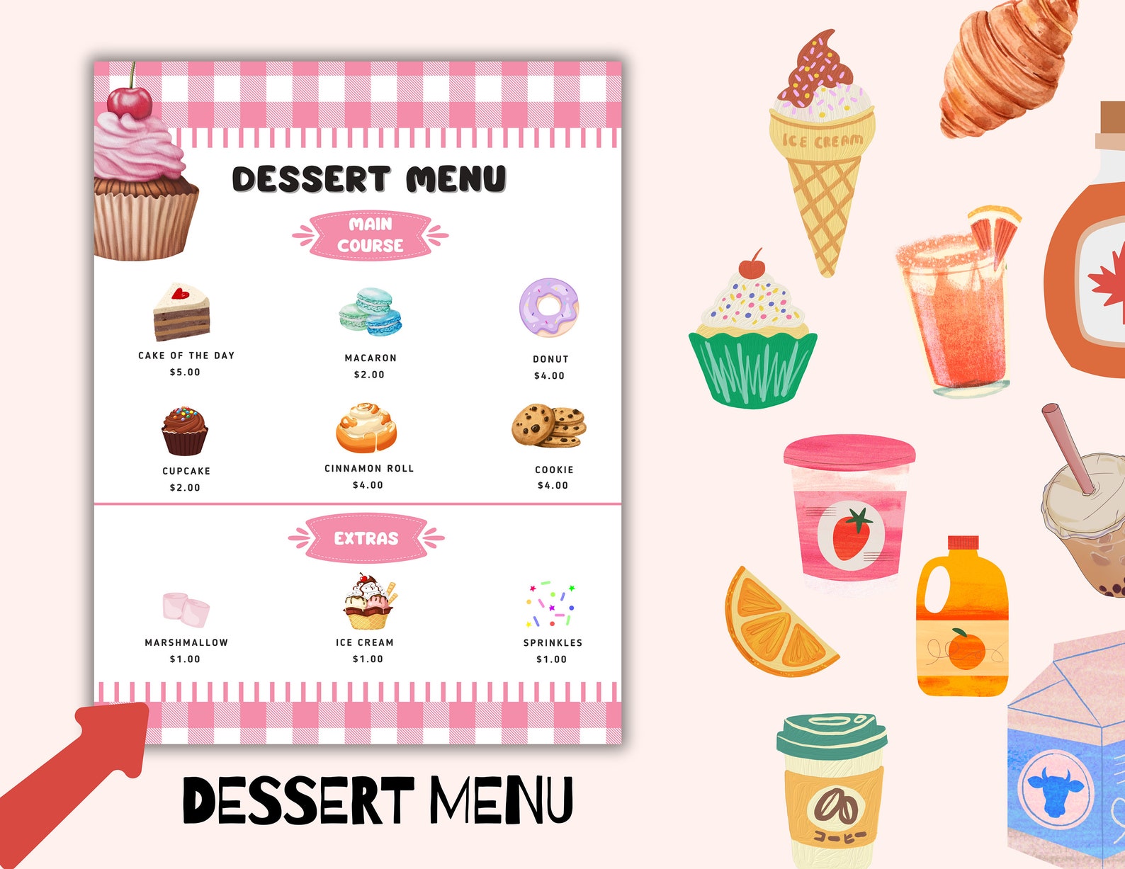 Pretend Play Restaurant Menu Printable, Kids Kitchen Play Menus, Kids ...