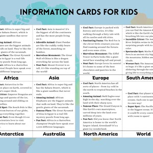 7 Continents Montessori Three-part Cards | World Map and Continent ...