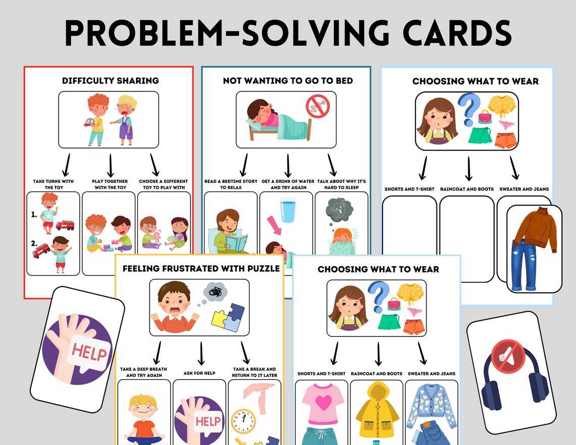 Problem Solving Cards, Communication Cards, Therapy Speech, Autism ...
