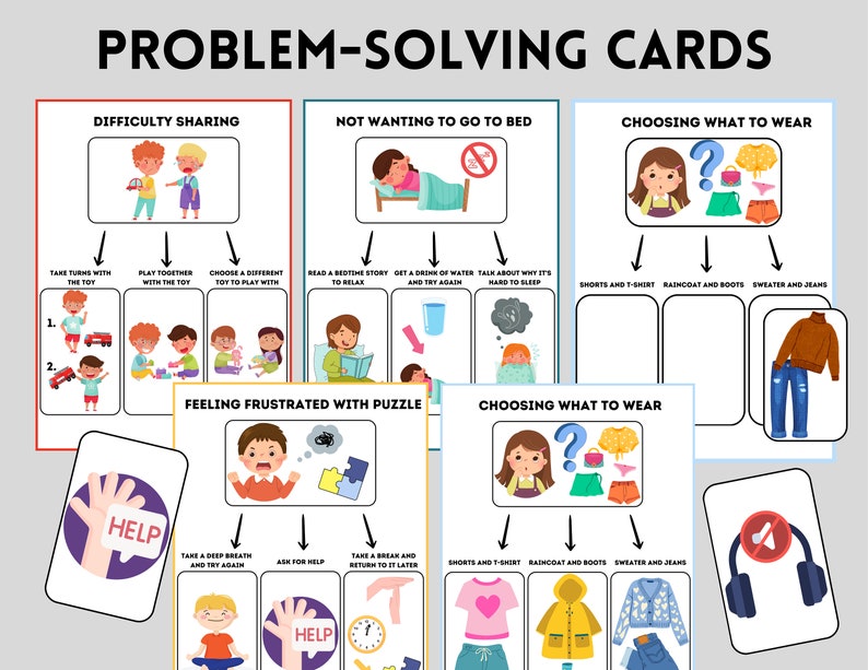 Problem Solving Cards, Communication Cards, Therapy Speech, Autism ...