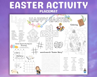 Lent Bible Activity Coloring Placemat, Easter Sunday School Activity ...