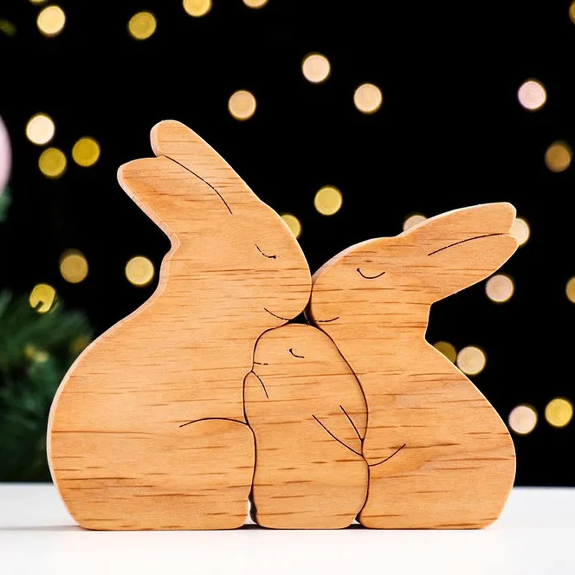 Personalized Wooden Rabbit Family Puzzle Family Family - Etsy