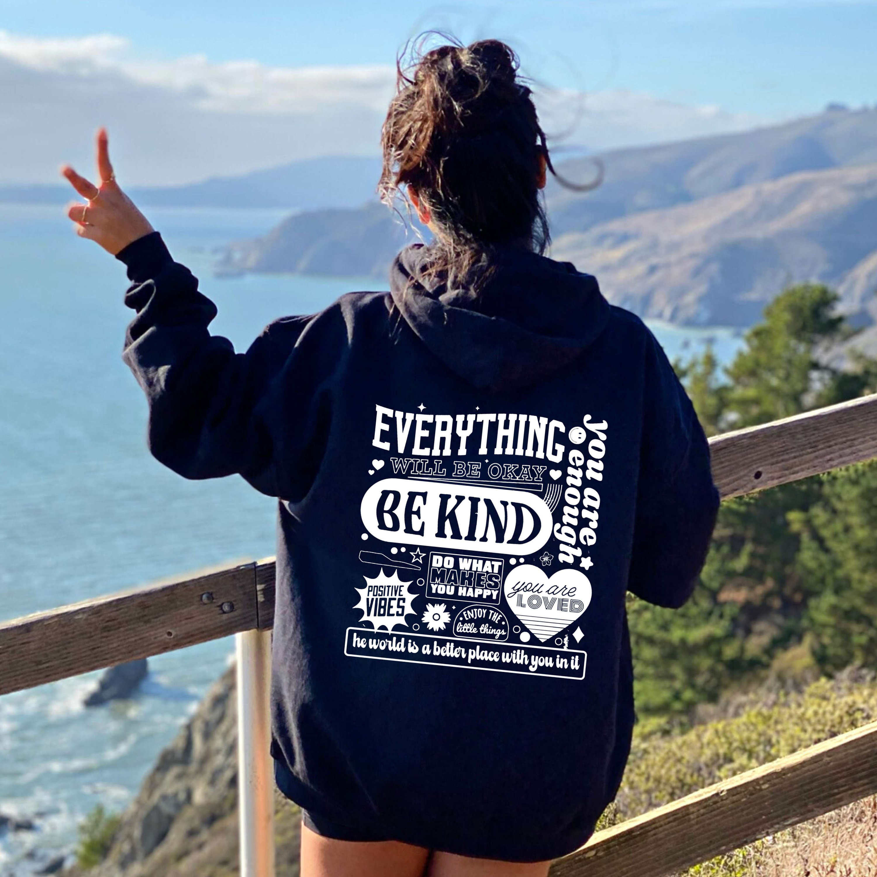 Everything Will Be Okay Hoodie, Aesthetic Mental Health Be Kind Hoodie ...