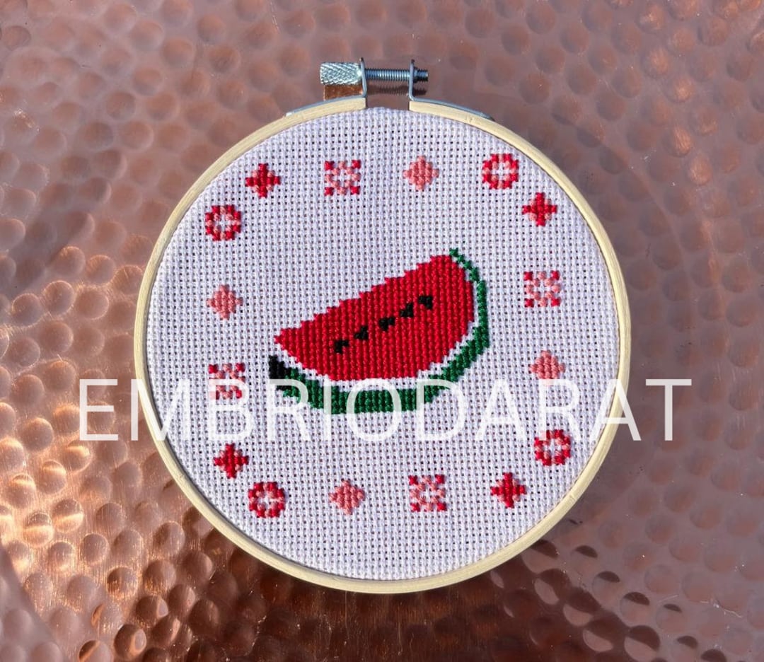 Watermelon Palestinian Embroidery Tatreez KIT for DIY Pattern- 5in Hoop ...