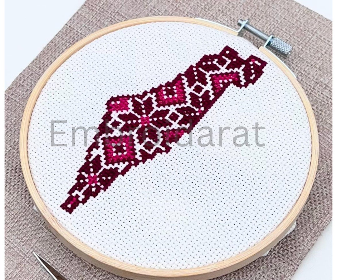 Palestinian Embroidery Cross Stitch DIY Tatreez Kit- 5in Hoop With 4 ...