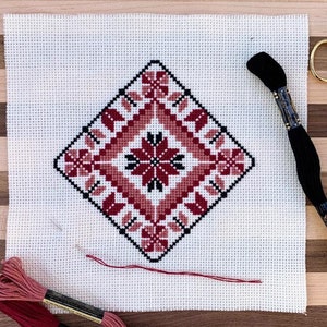 Palestinian Embroidery DIY Tatreez Kit 5in Hoop With Pink Red and Black ...