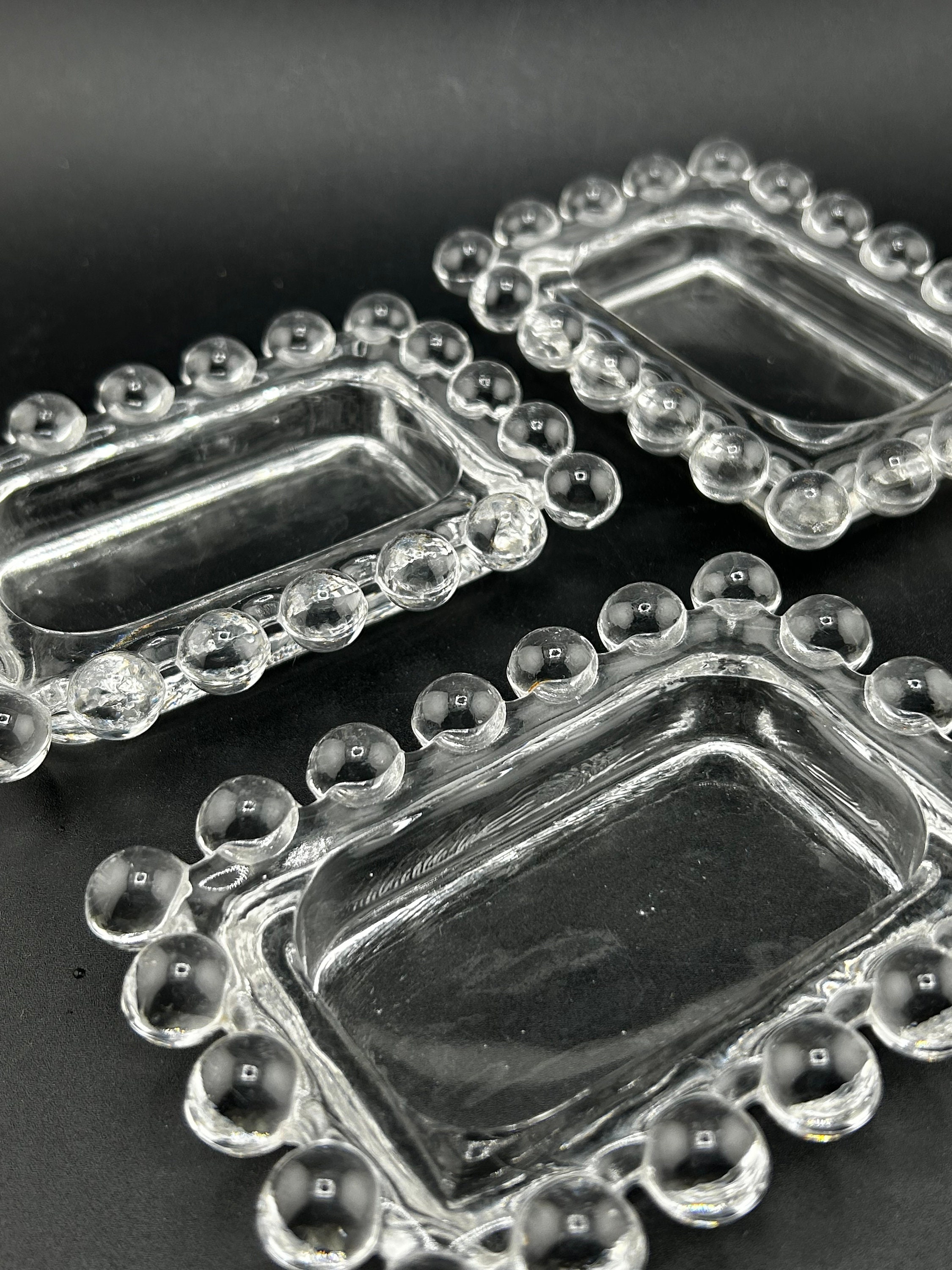 Imperial Glass Candlewick Trays, Set of 3 - Etsy