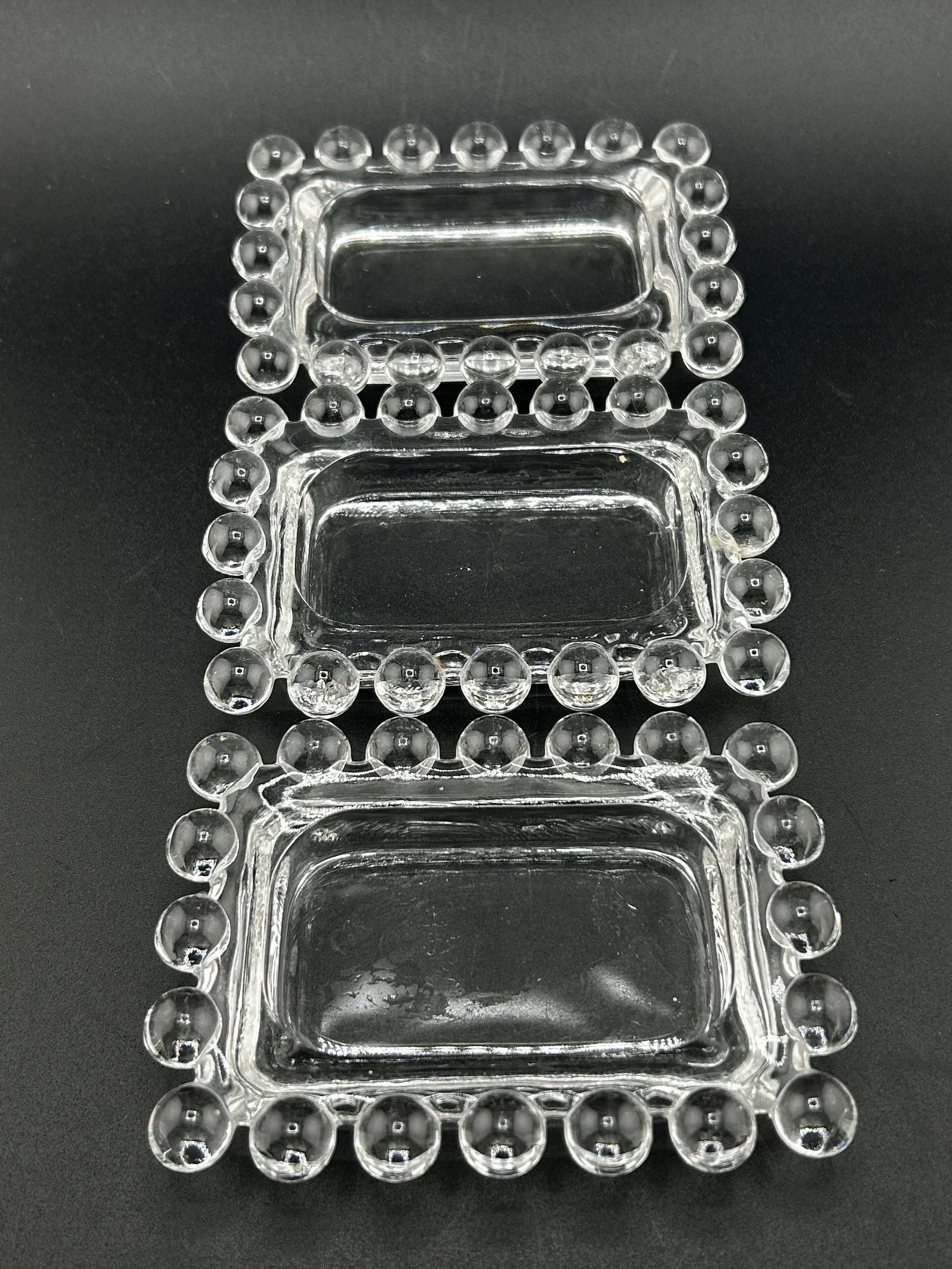 Imperial Glass Candlewick Trays, Set of 3 - Etsy