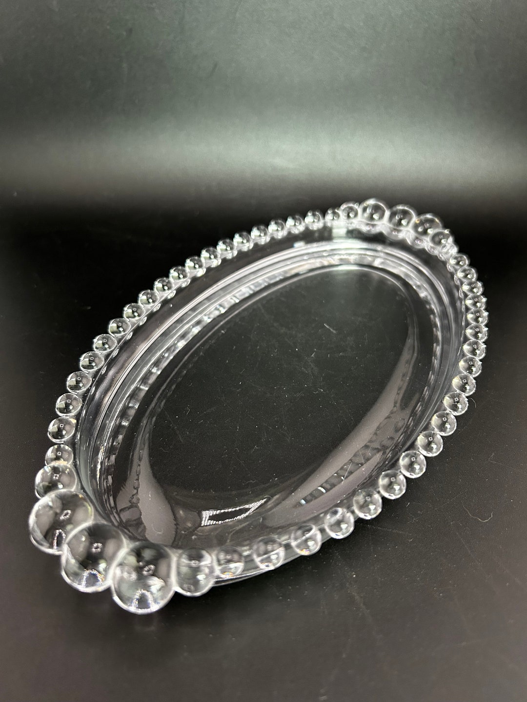 Candlewick Glass Oval Tray - Etsy