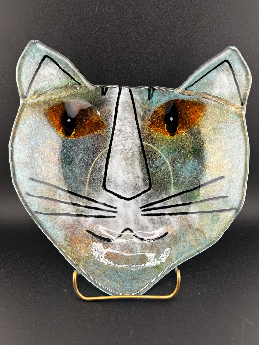 Fused Glass Cat Plate - Etsy