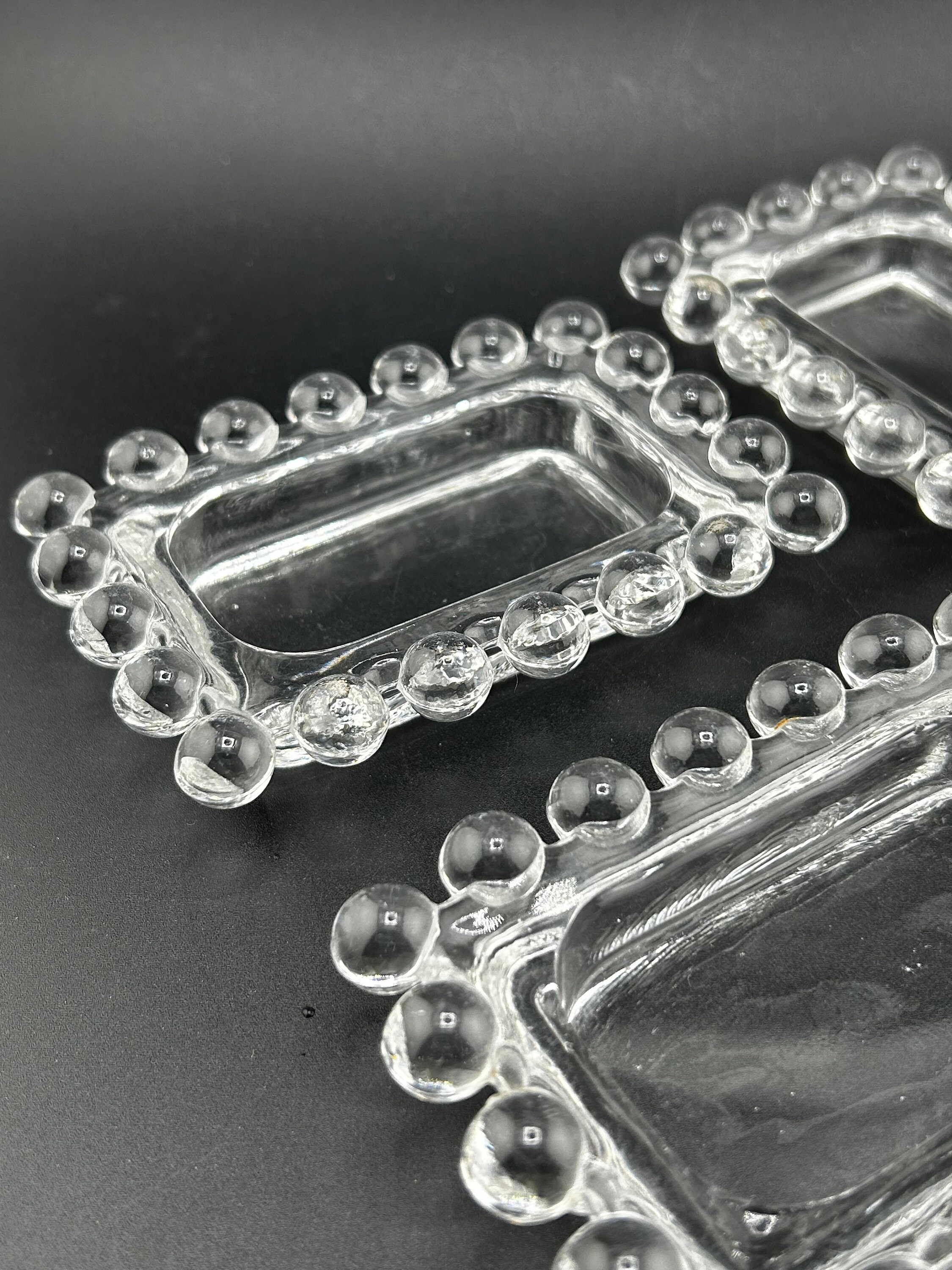 Imperial Glass Candlewick Trays, Set of 3 - Etsy