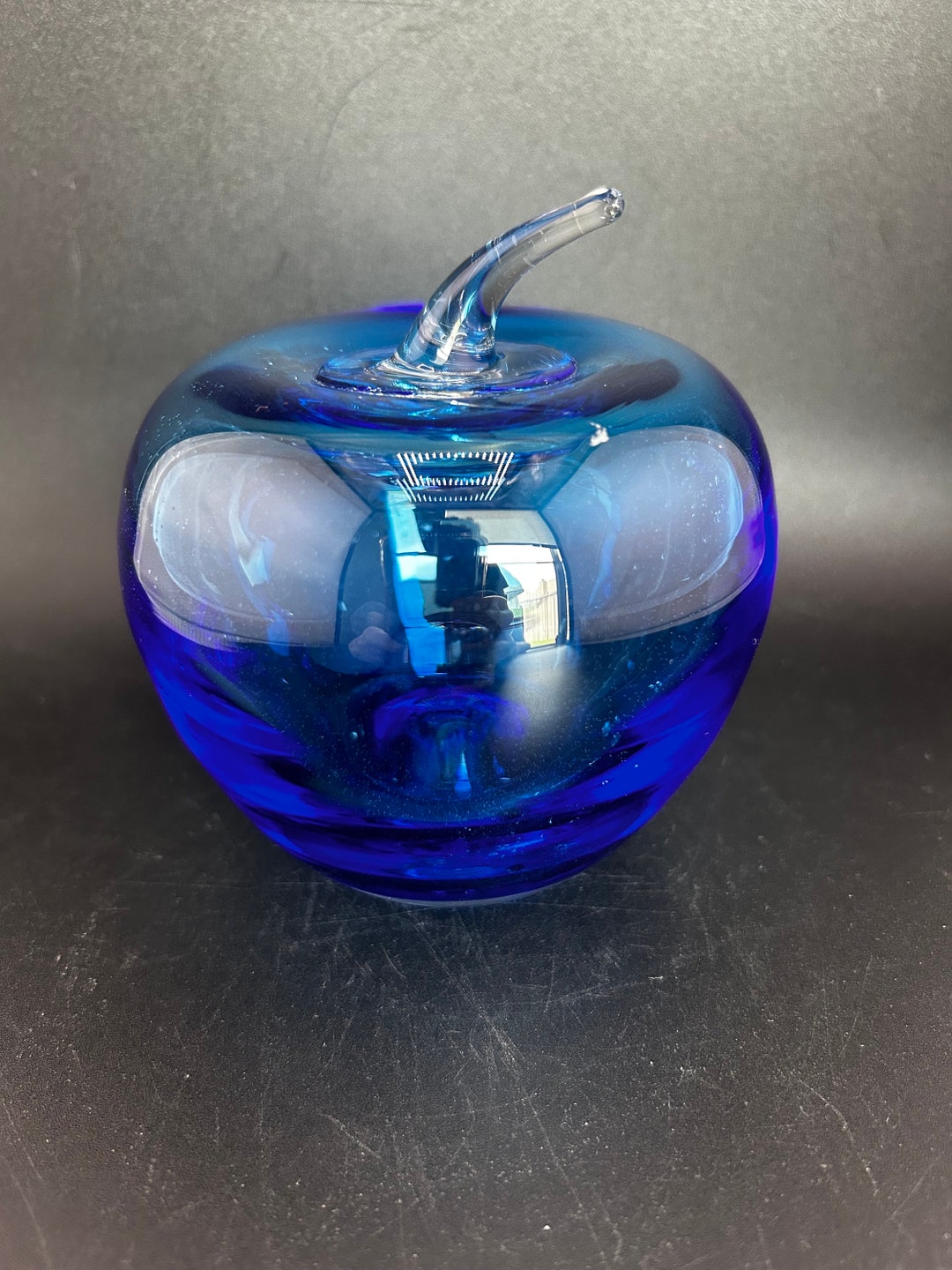 Blenko Apple 885 Cobalt Blue - Etsy