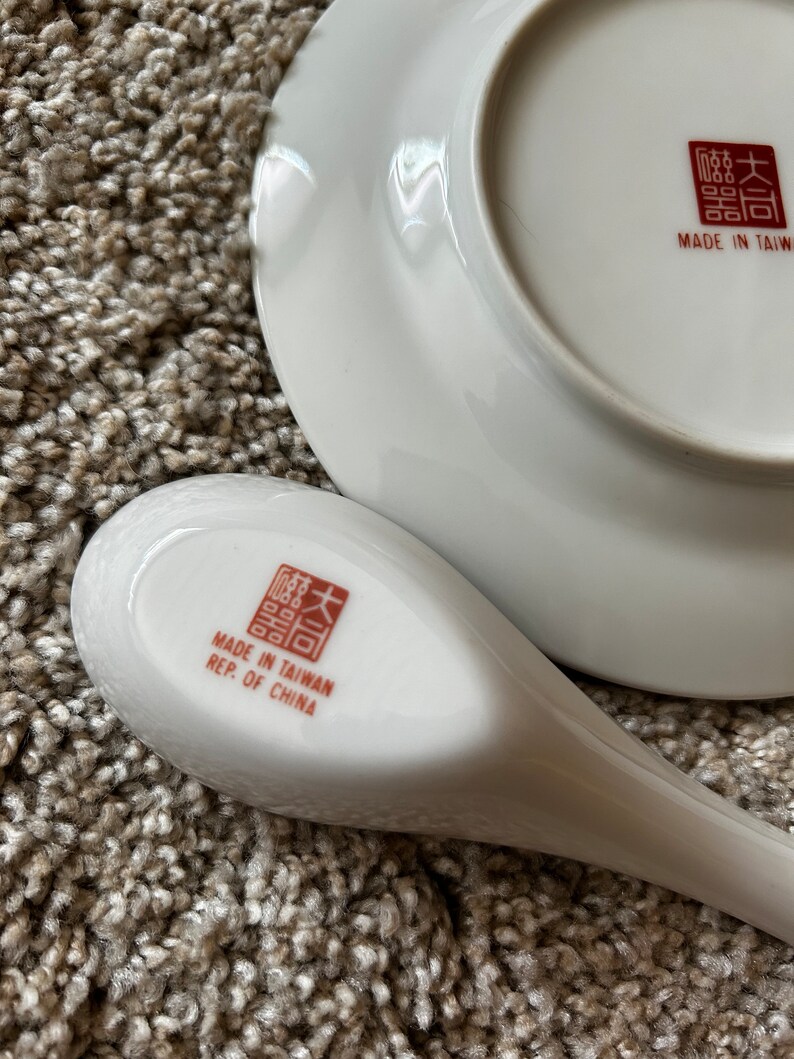 Chinese Dumpling Plates Set of 4, Spoons and Sauce Bowls - Etsy