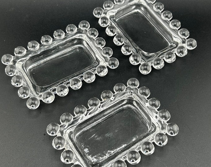 Imperial Glass Candlewick Trays, Set of 3 - Etsy