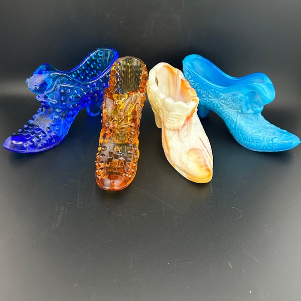 Vintage Glass Shoe - Etsy
