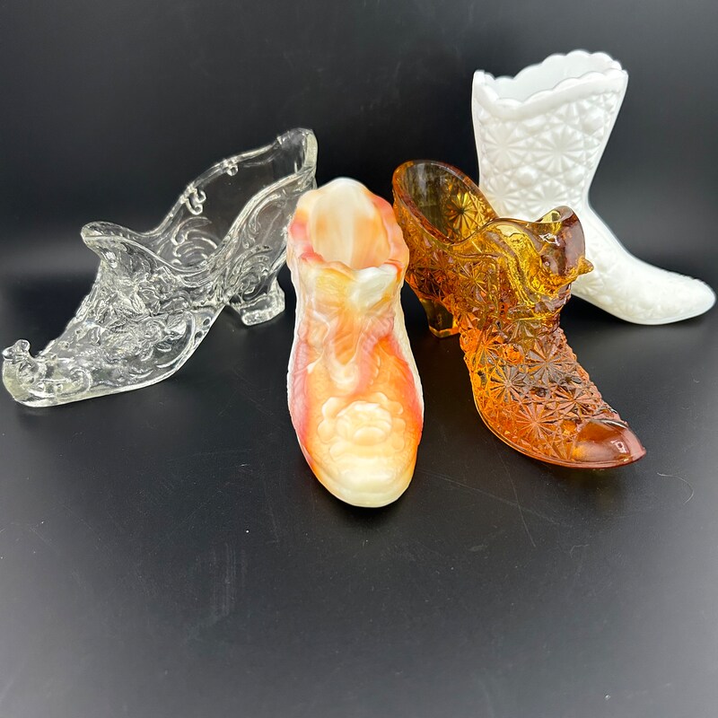 Vintage Glass Shoe - Etsy
