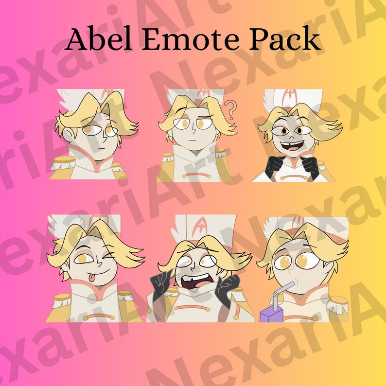 Hazbin Hotel Abel Emote Pack for Twitch,discord,whatapp Stickers - Etsy