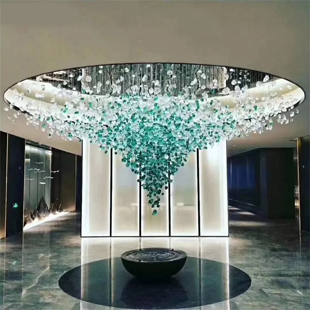 Custom Pyramid Shaped Glass Chandelier for Lobby - Etsy