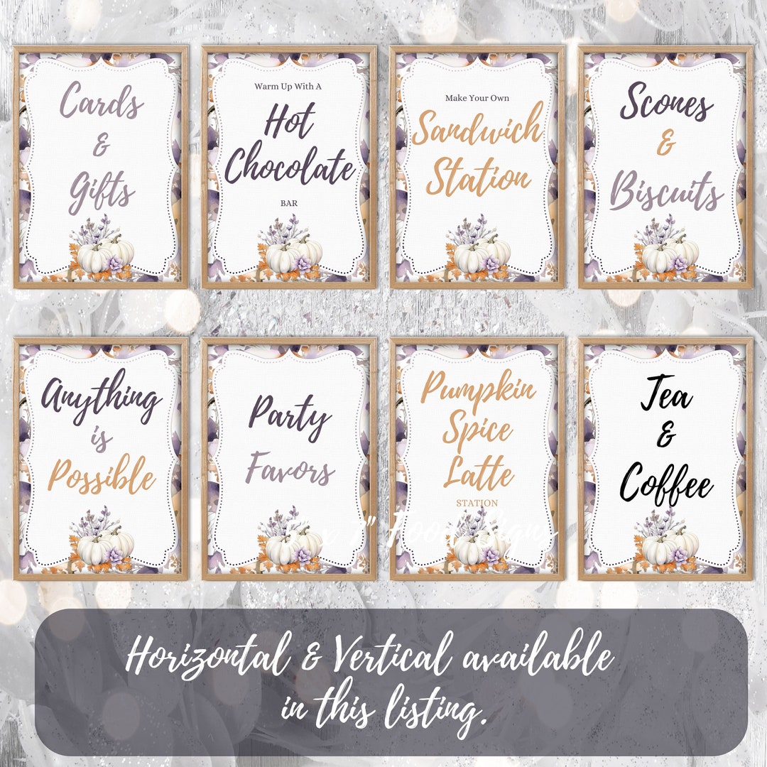 Elegant Food Sign Template Black Editable Food Sign Fall - Etsy