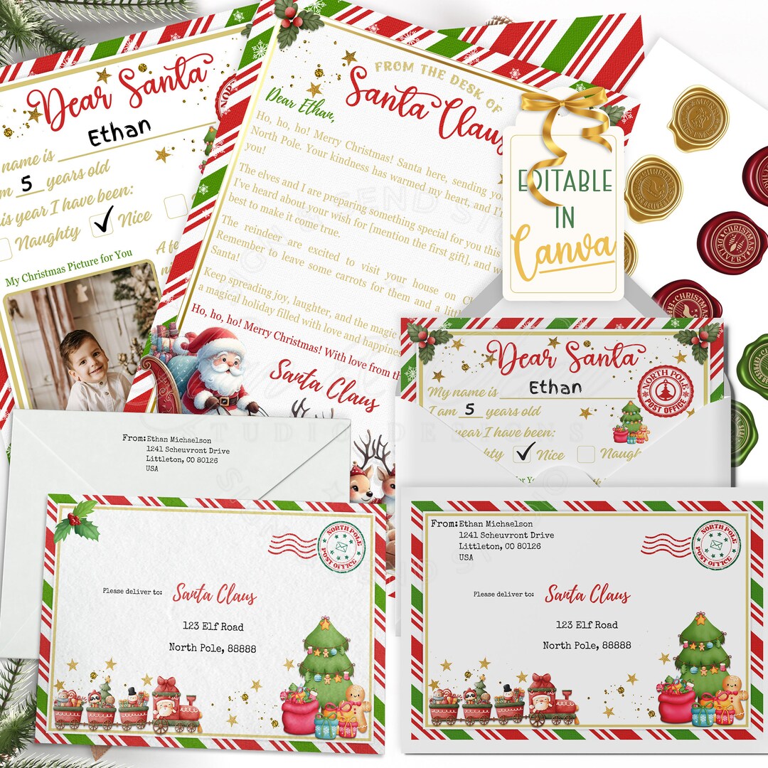 Santa Letters Kit Official Greeting Letter to and From Nice - Etsy