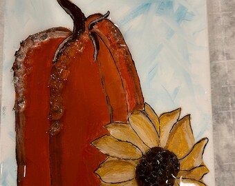 Jeweled Pumpkin Shattered Glass Epoxy Art - Etsy
