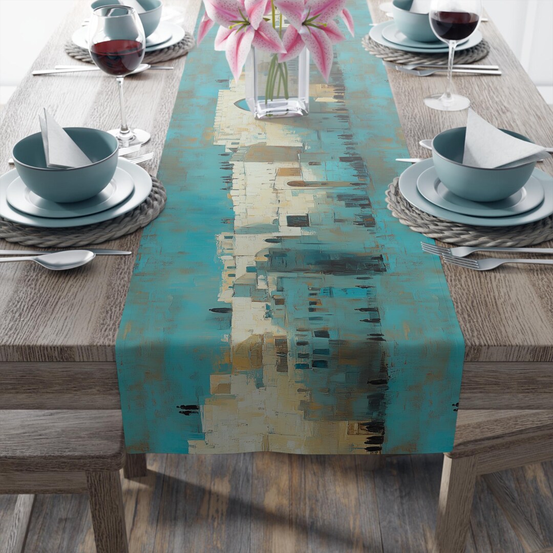 Jerusalem Table Runner Cotton Jewish Gift for Home Decor Judaica Gifts ...