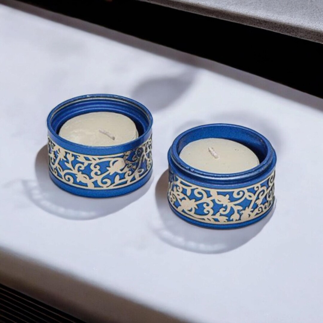 Shabbat Kiddush Candleholder Set for Shabbat Candles Kosher Candles ...