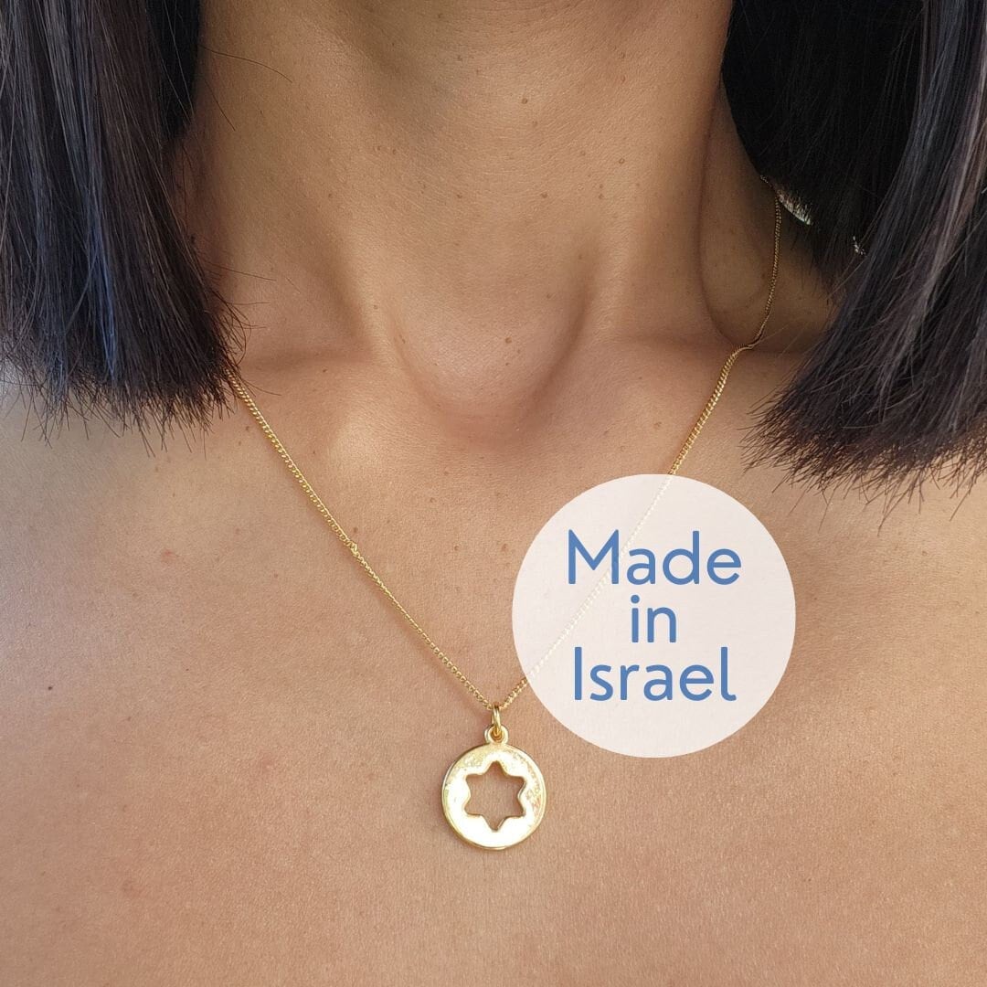 Jewish Star Gold Necklace Judaica Necklace Made is Israel Necklace I ...