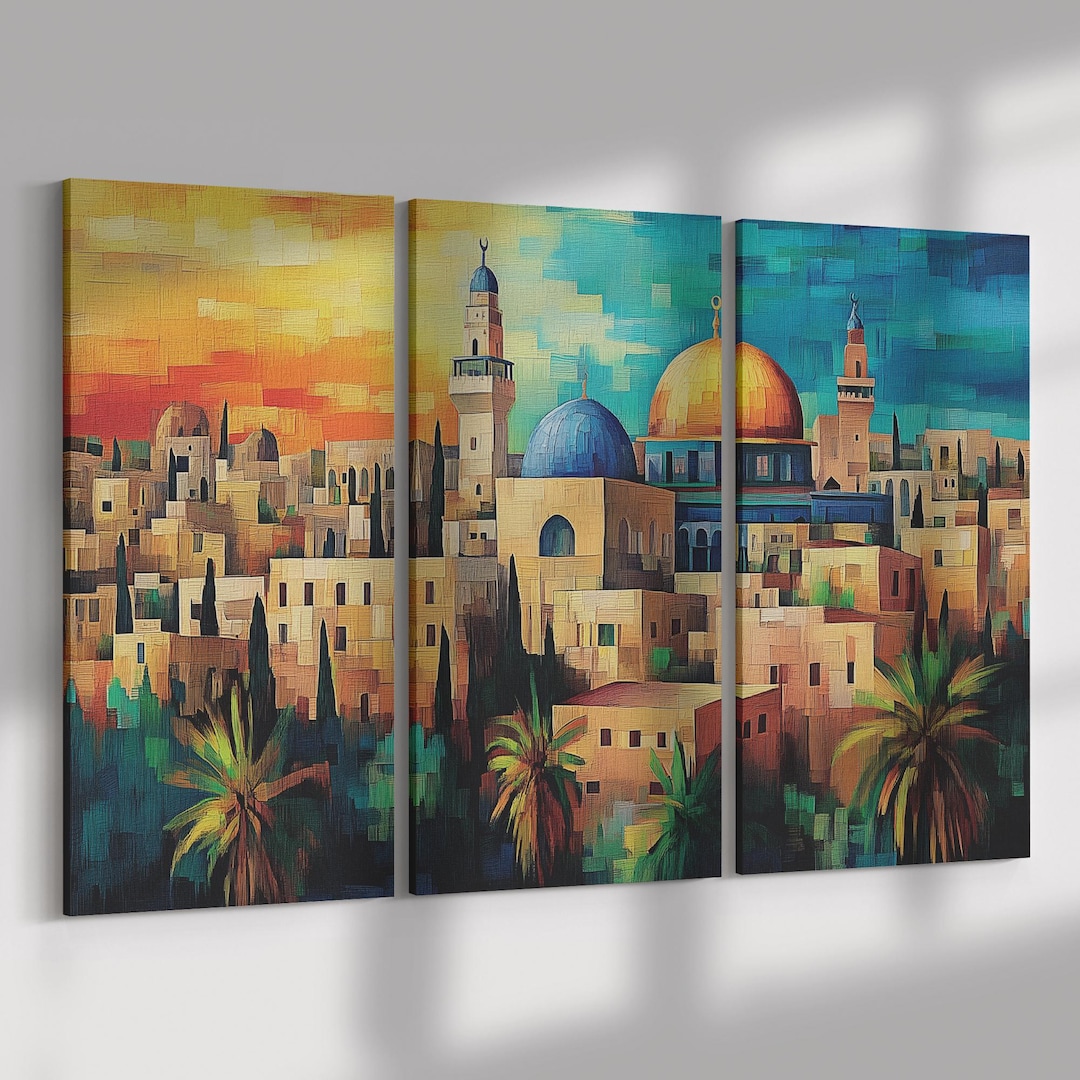 Jerusalem Israel Art Canvas Kotel Paintings Print Israel Posters Israel ...