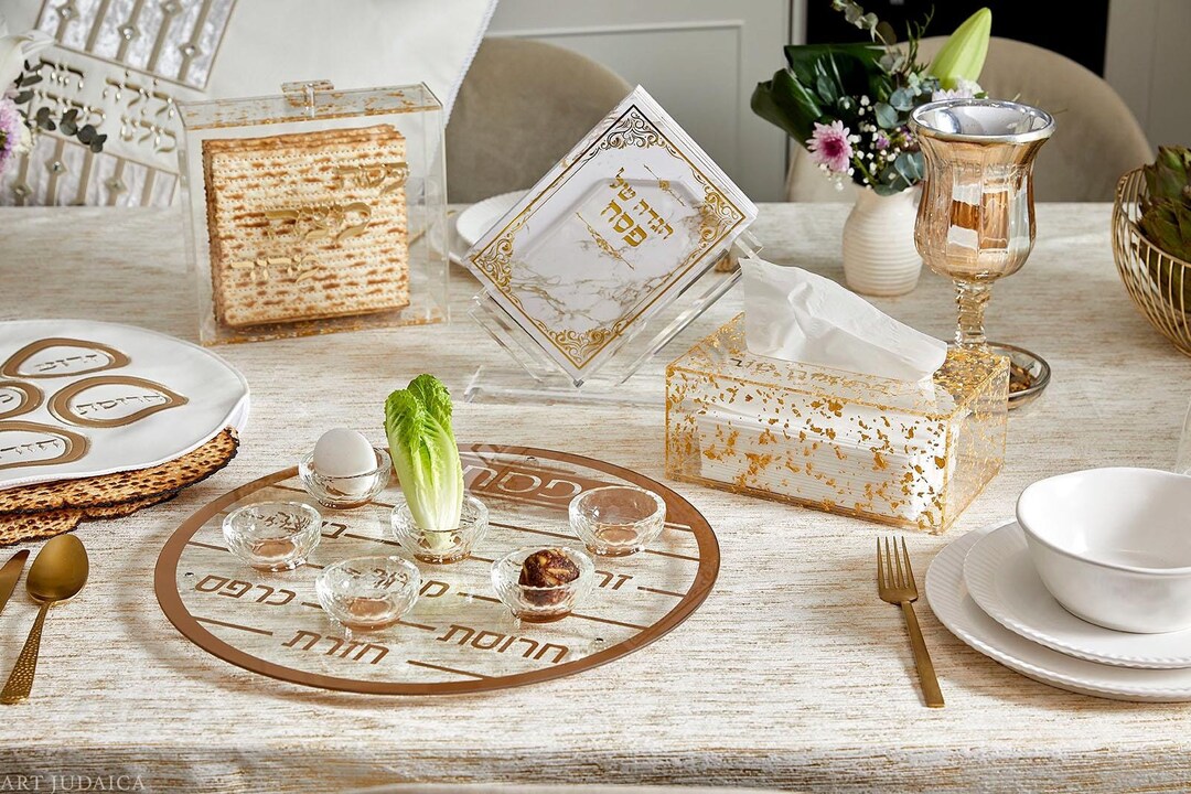Seder Plate Set Passover Judaica Gift Pesach Set Passover Plate Jewish ...