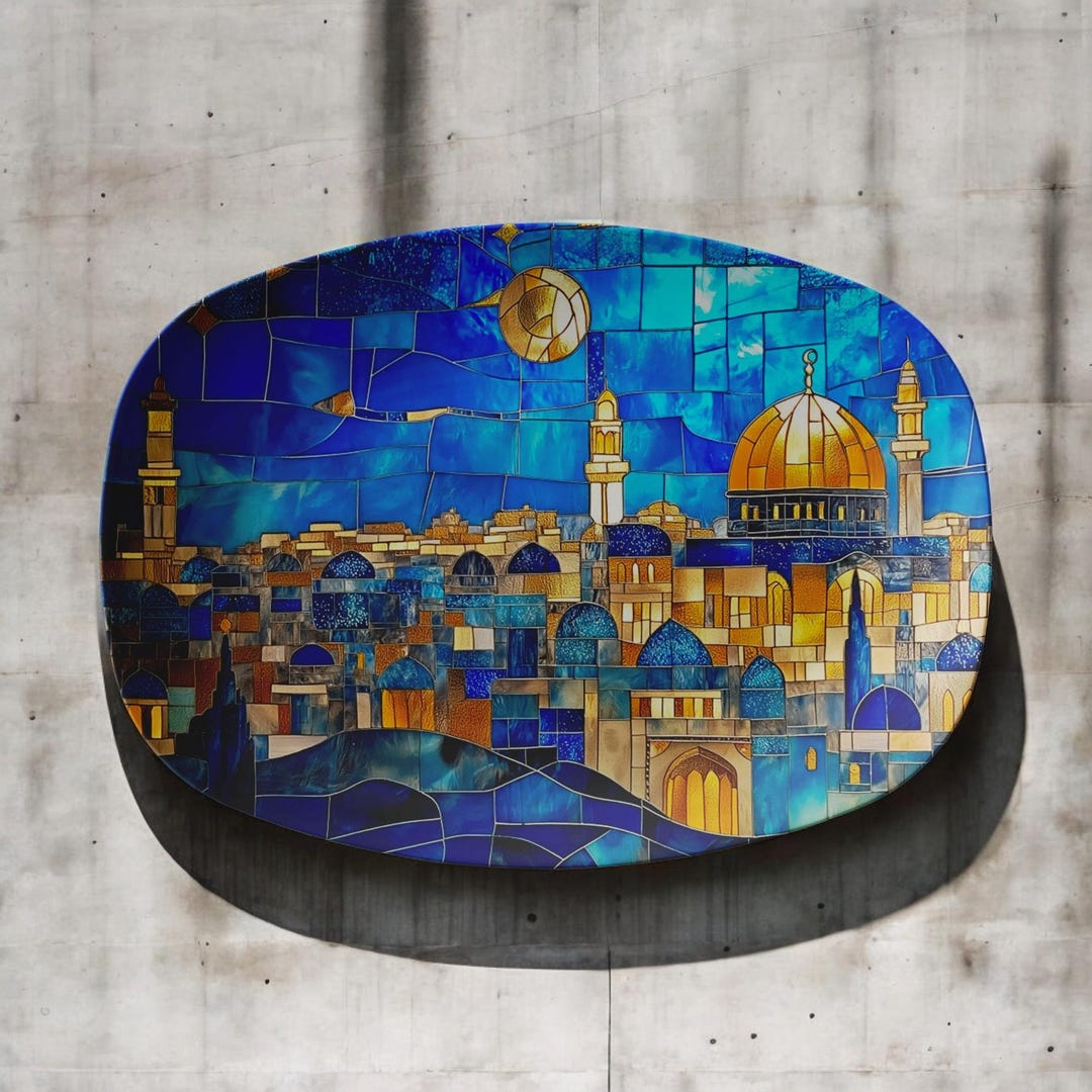 Jerusalem Art Israeli Artist Ceramic Plate for Home Decor Jewish ...