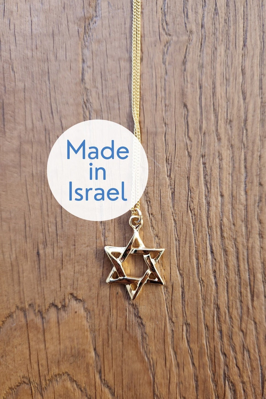 Jewish Star Necklace Gold Star of David Necklace Judaica Gift Made in ...
