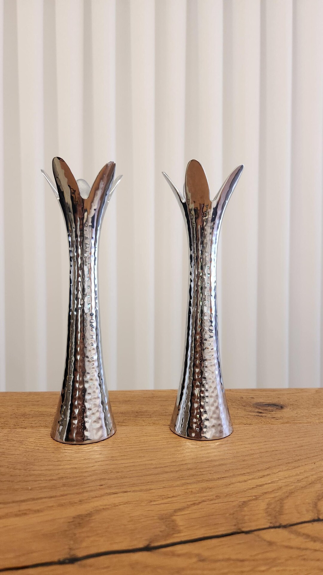 Shabbat Candlesticks Set Yair Emanuel Judaica Art Metal Candleholders ...