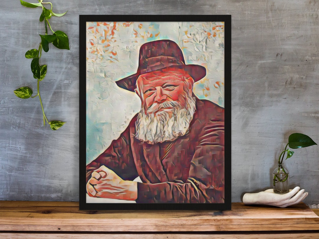 Lubavitcher Rebbe Wall Art Menachem Mendel Schneerson Framed Canvas ...