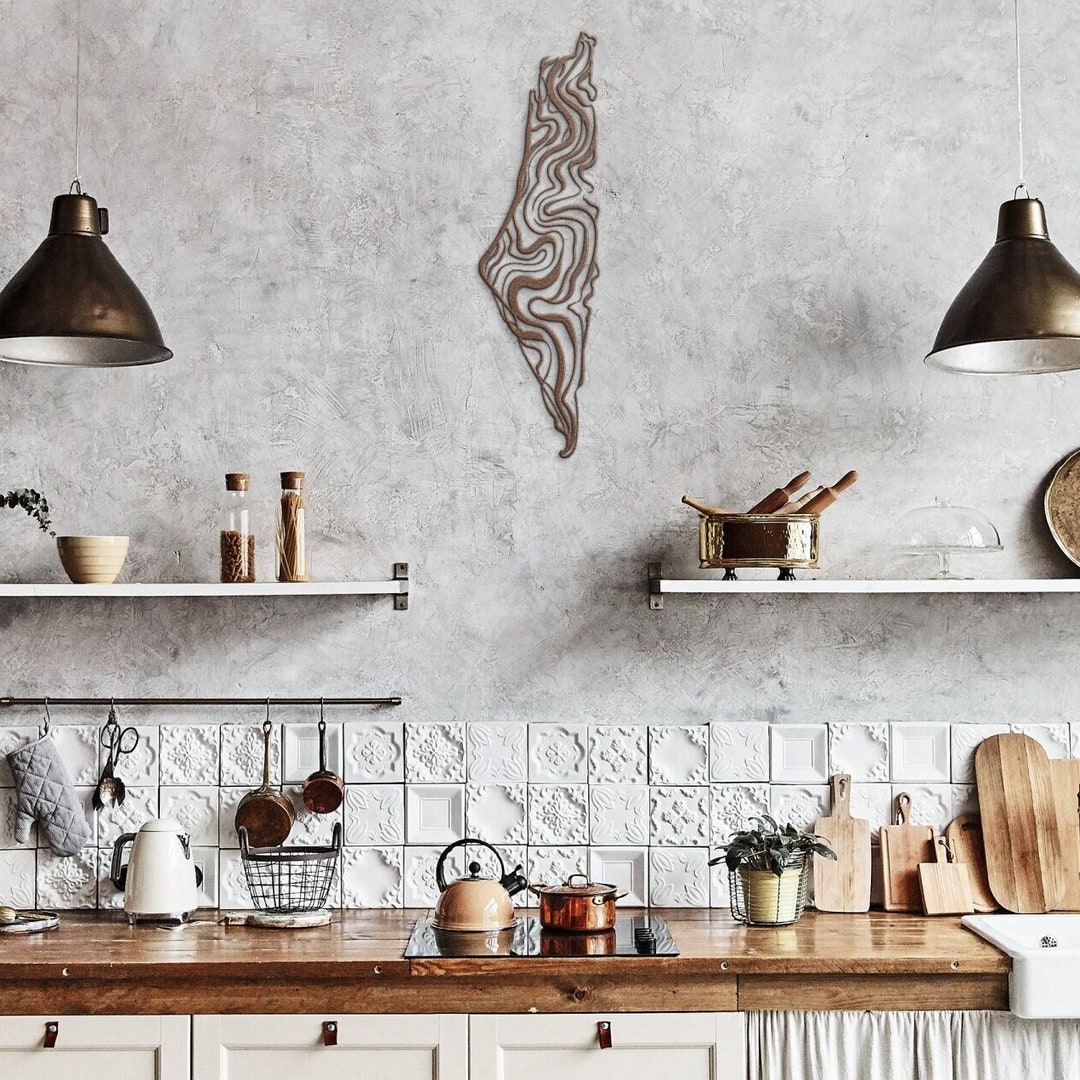 Israel Map Wall Art Israel Metal Sign Home Decor Jewish Art Judaica ...