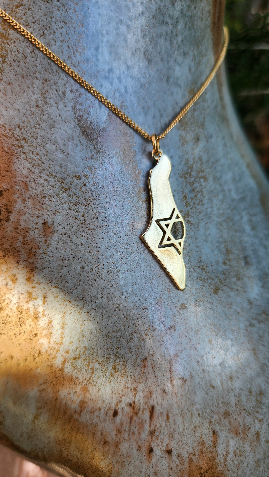 Israel Map Necklace Gold Filled Jewish Star Necklace Judaica Gifts Made ...