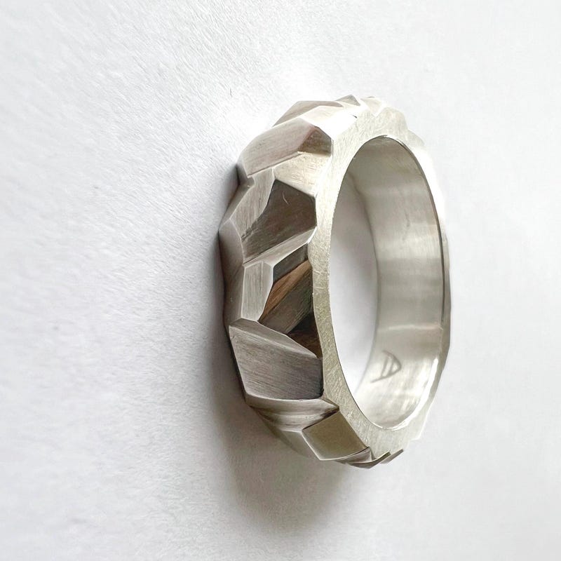 Faceted Wedding Ring - Etsy