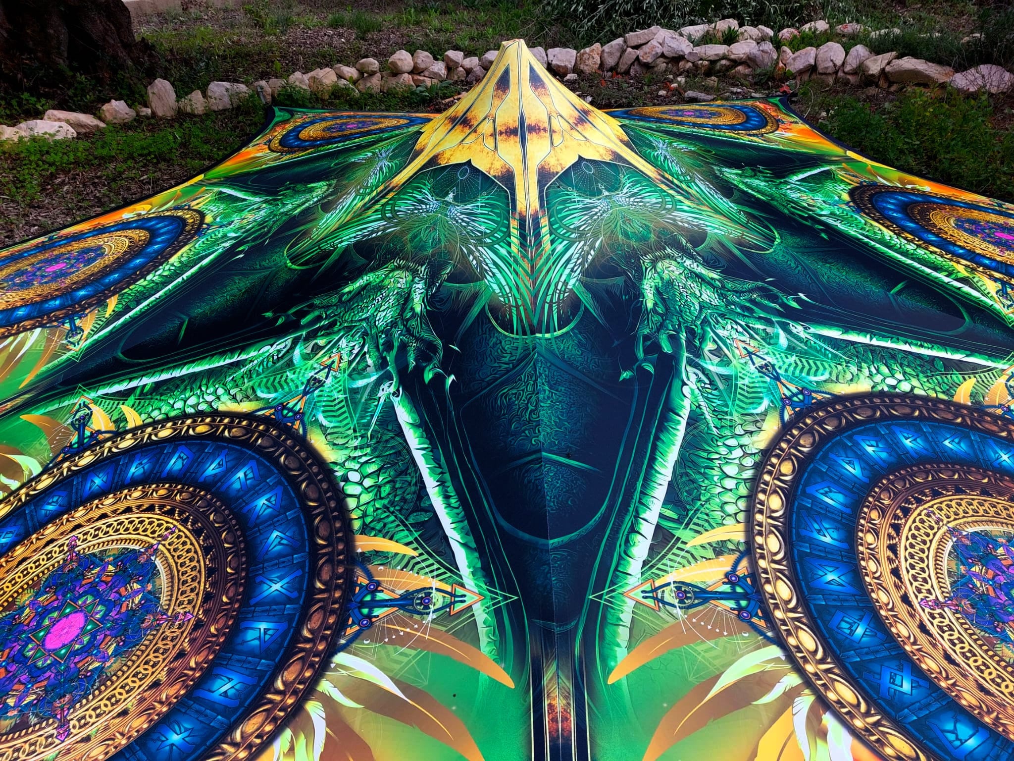 UV Canopy dragon Psychedelic Lycra Party Decoration Blacklight ...