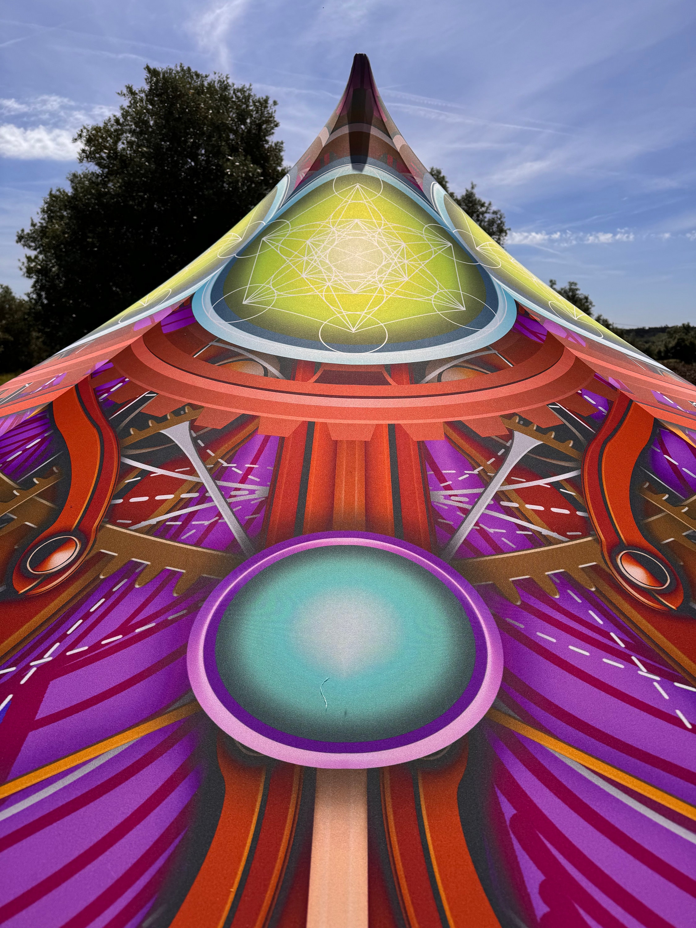 Lycra Canopy, Indian Orange * Ceiling Decoration - Psychedelic - Lycra ...