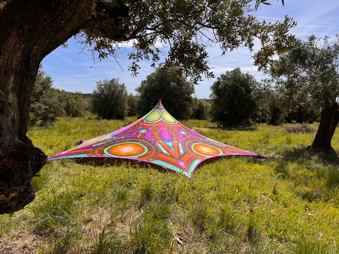 Lycra Canopy, Indian Orange * Ceiling Decoration - Psychedelic - Lycra ...