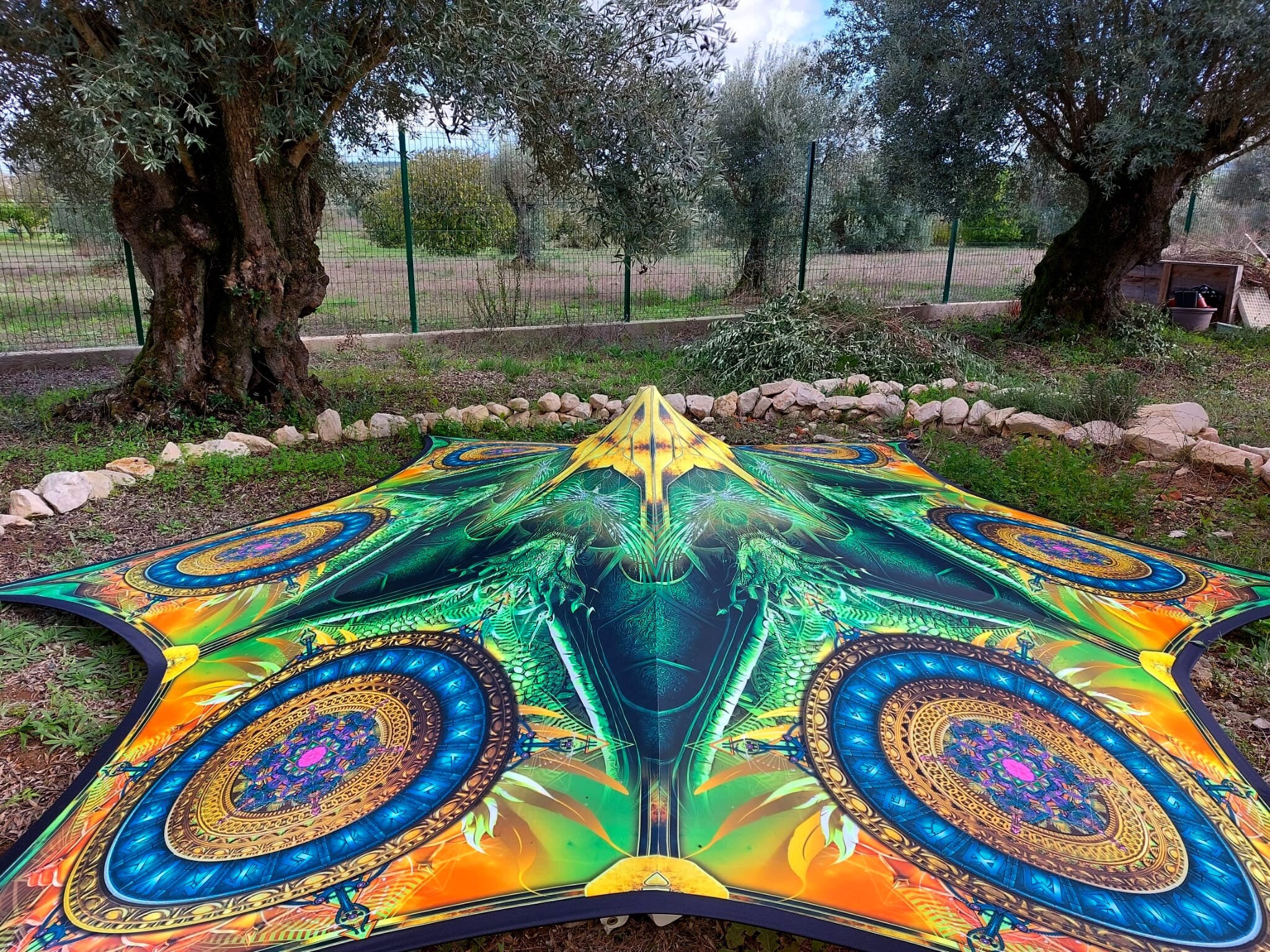 UV Canopy dragon Psychedelic Lycra Party Decoration Blacklight ...