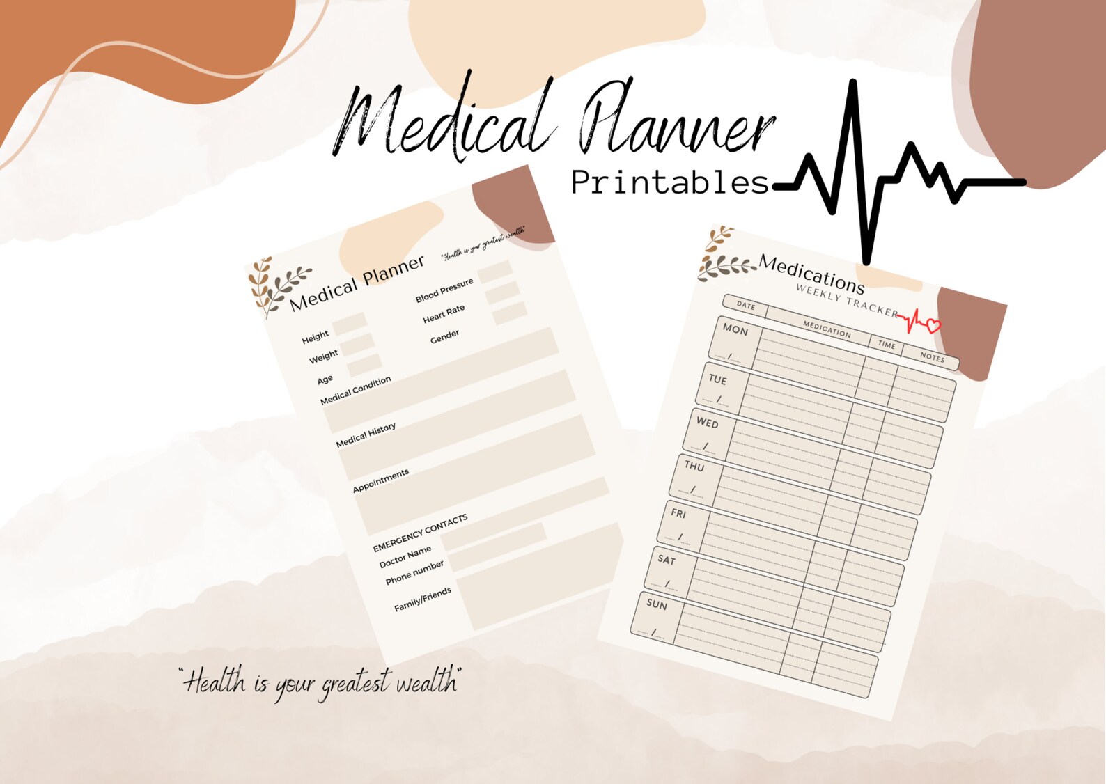 Medication Planner, Medical Planner, Aesthetic Printable Planner ...